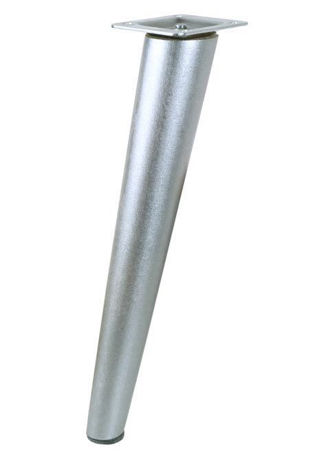 Srebrna noga nowoczesna nóżka meblowa noga stożek buk skośna 45 cm