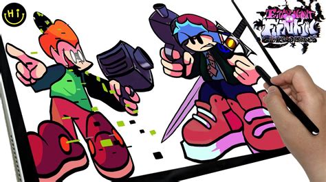 Drawing FNF Glitched Legends Pibby Pico VS BF Learn With Pibby L