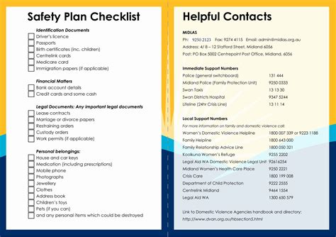 Printable Safety Plan