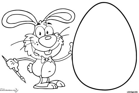 Coloriage Lapin De Paques Et Oeuf De Paques Dessin Paques à imprimer