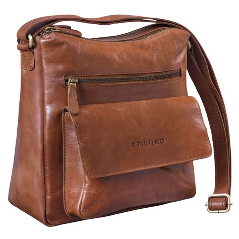Mira Vintage Umhängetasche für Damen Leder STILORD