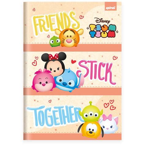 Caderno Universit Rio Capa Dura Brochura Costurado Folhas Tsum Tsum