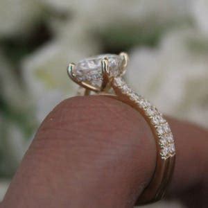 8mm Cushion Forever One Moissanite Diamond Hidden Halo Ring Etsy