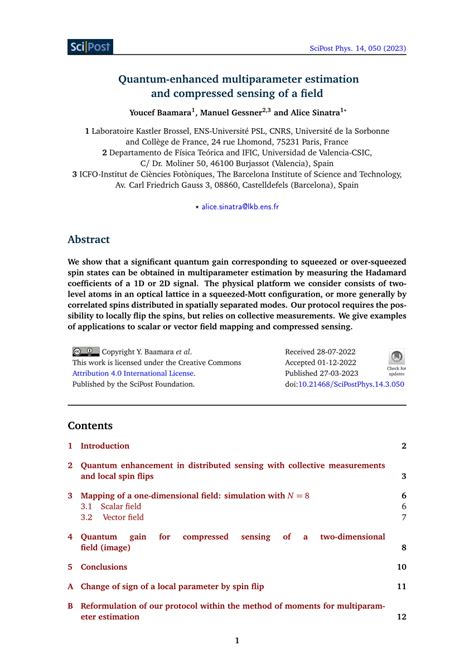 pdf quantum enhanced multiparameter estimation and compressed sensing of a field