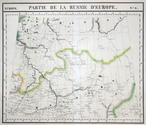 RUSSIA ARCHANGELSK ORIGINALE Litografia Cartina Geografica Vandermaelen