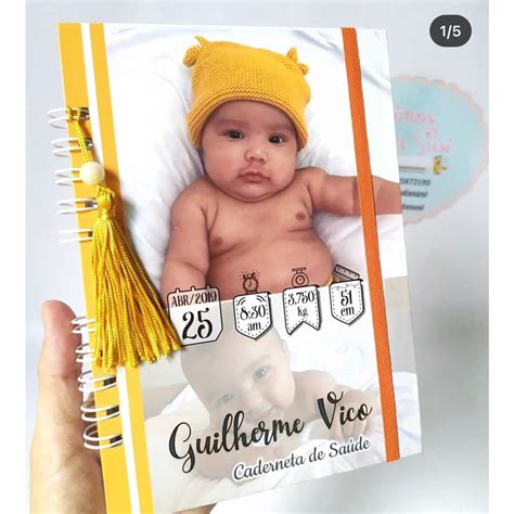 Caderneta de vacina e saúde do bebê PERSONALIZADA FOTO