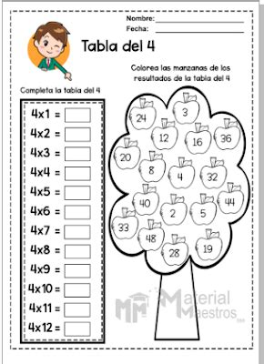 Resuelve Colorea Fichas De La Tabla De Multiplicar Artofit