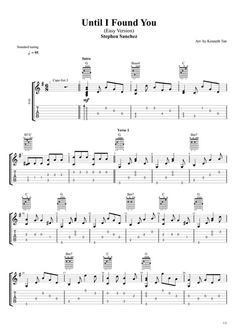 Stephen Sanchez Fingerstyle Guitar Until I Found You Easy Version