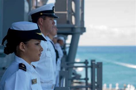 A Midshipman And Sailors Man The Rails As The Amphibious PICRYL