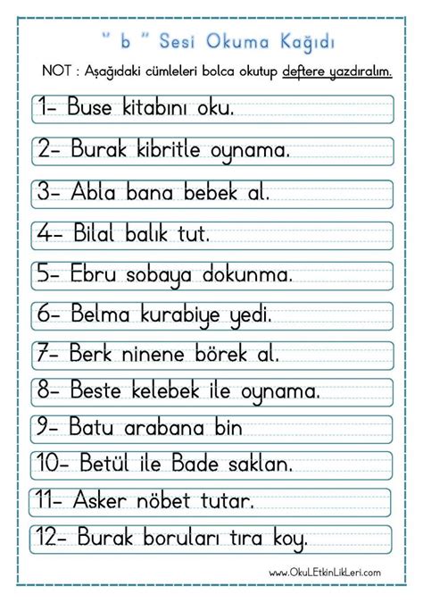 b Sesi Okuma Kağıdı OkuL EtkinLikLeri Eğitime Yeni Bir Bakış