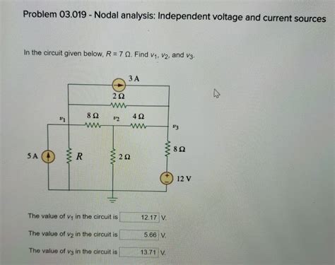 Solved Problem 03 019 Nodal Analysis Independent Voltage Chegg