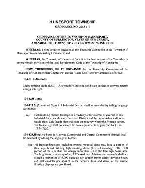 Fillable Online HAINESPORT TOWNSHIP ORDINANCE NO Fax Email Print