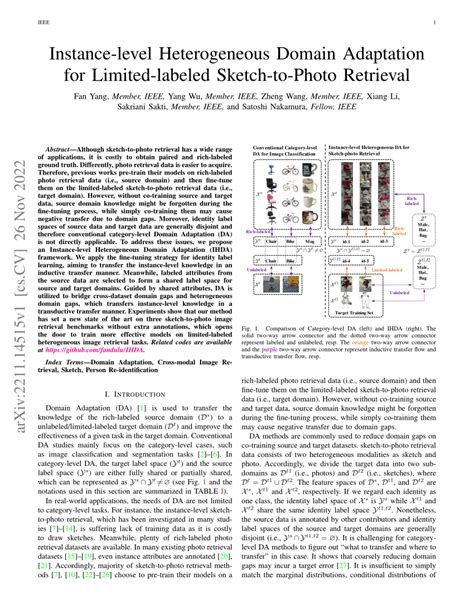 pdf instance level heterogeneous domain adaptation for limited labeled sketch to photo retrieval