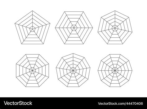 Radar Or Spider Diagram Template Flat Spider Mesh Vector Image