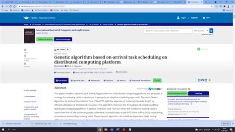 pdf genetic algorithm based on arrival task scheduling on distributed computing platform