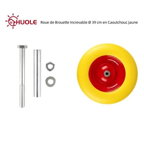 Roue de Brouette Increvable HUOLE Ø 39 cm en Caoutchouc Jaune