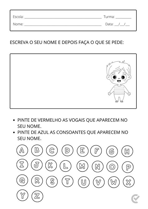 Atividades prontas Nome próprio Tarefas infantil Atividade o