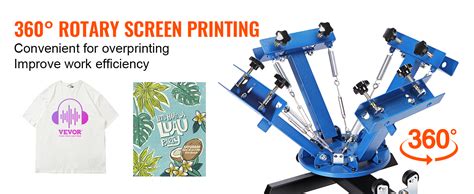 VEVOR 4 Color 1 Station Silk Screening Screenprint Press Screen