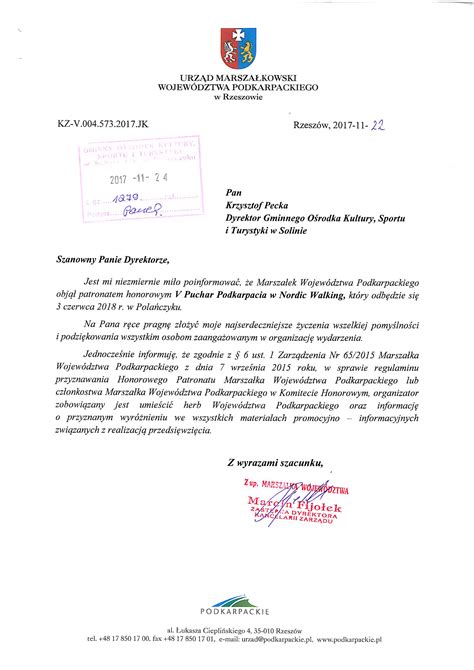 Patronat Honorowy Marszałka Województwa Gmina Solina