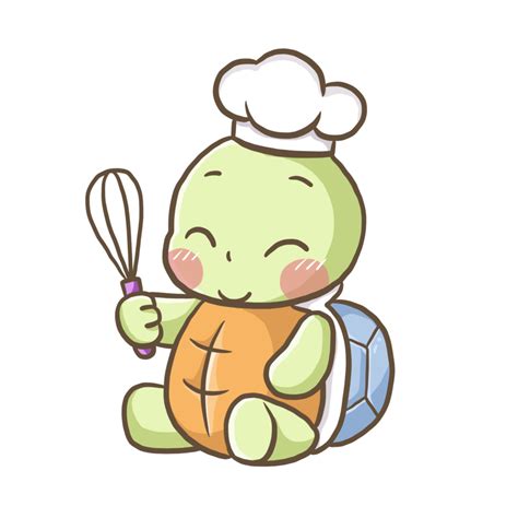 Turtle Chef Cartoon Doodle Kawaii Anime Coloring Page Cute Illustration