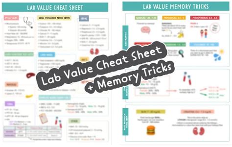 Lab Value Cheat Sheet Memory Tricks Nursing Guides Etsy Artofit