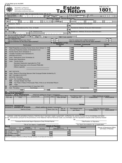 Bir Form 1801 Fill Online Printable Fillable Blank PdfFiller