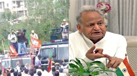 Gehlot S Subtle Dig At Pilot Bjp Faces Water Cannons During Protest