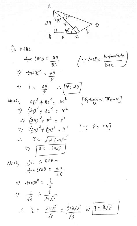 [solved] find the exact value of each part labeled with a variable in the course hero
