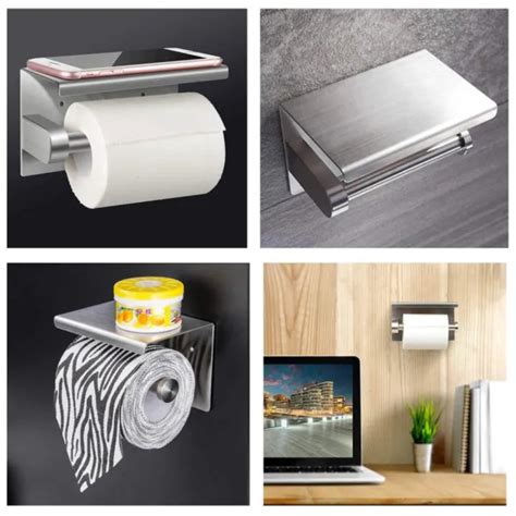 Stainless Steel Bathroom Toilet Paper Holder Roll Tissue Box Wall