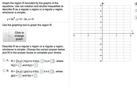 solved 5 graph the region r bounded by the graphs of the