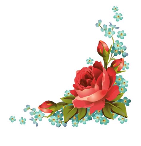 Ftestickers Art Floral Flowers Roses Corner Vintage Corner Clip Art