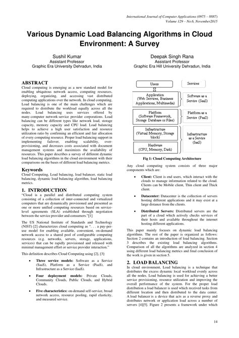 pdf various dynamic load balancing algorithms in cloud environment a survey