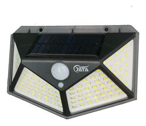 Luminária Solar Parede 100 Led Sensor Presença 3 Funções Mercado
