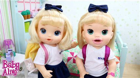 ROTINA DA MANHÃ DAS BABY ALIVE SARA E OLIVIA SE ARRUMANDO PRA ESCOLA