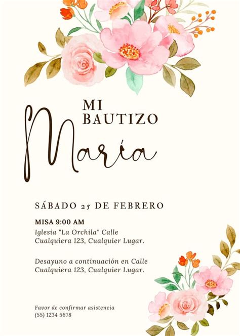 Página 4 Plantillas bautizo Gratis y editables Canva
