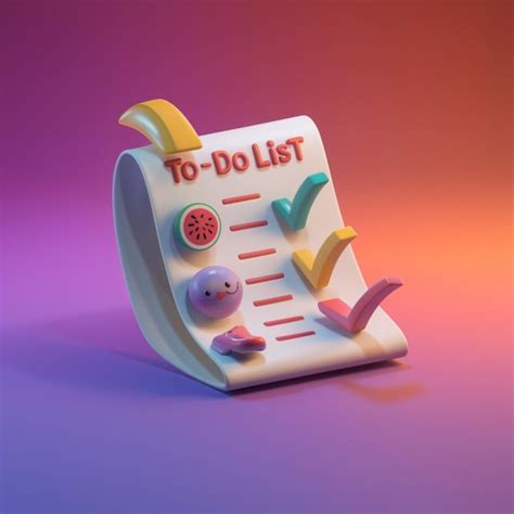 Premium Photo 3D Render Illustration Of A Cartoon Todo List With
