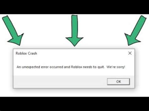 An Unexpected Error Occurred And Roblox Needs To