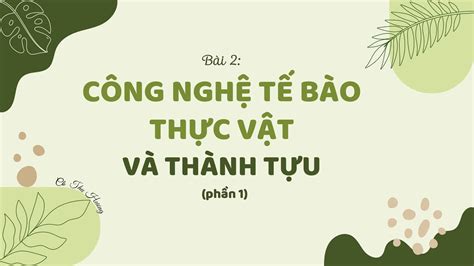 B I C Ng Ngh T B O Th C V T V Th Nh T U P Chuy N H C T P