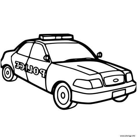 Coloriage Voiture De Police Maternelle Americaine Dessin Police à imprimer