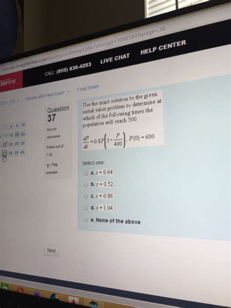 Solved Use The Exact Solution To The Given Initial Value Chegg