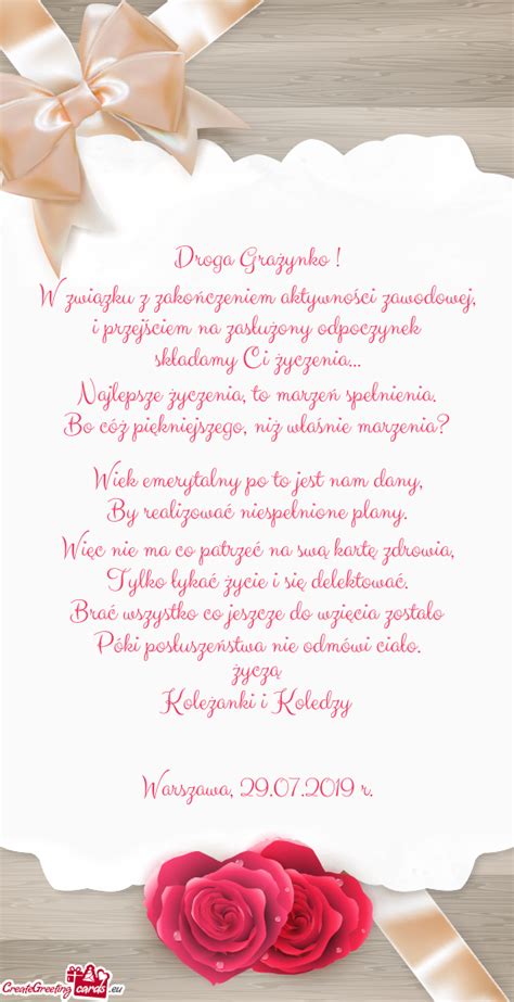 Najserdeczniejsze życzenia imieninowe i urodzinowe Darmowe kartki