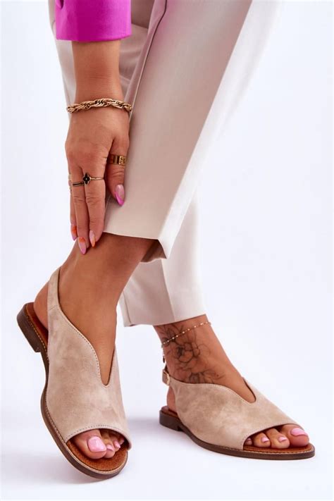 Sandały Model Lewski Shoes 3220 X Beige Zamsz Step in style Ceny i