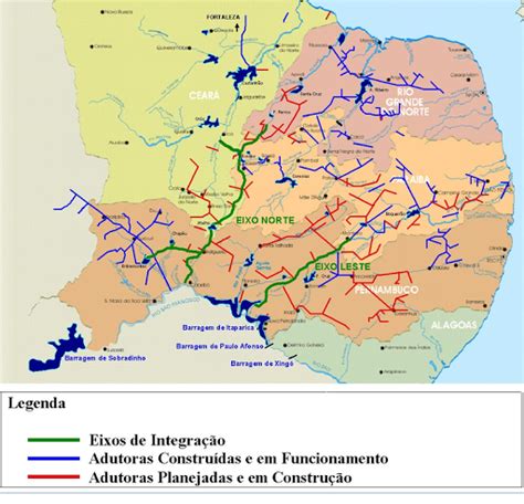 Blog de Geografia Mapa da Transposição do rio São Francisco