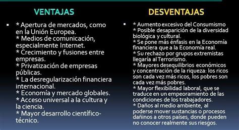 Cuáles son las ventajas y desventajas de la globalizacion Brainly lat