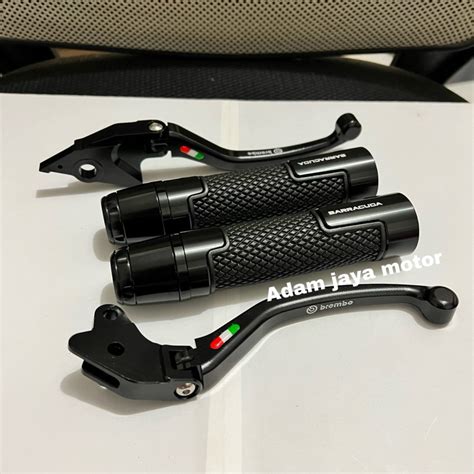 Jual Paket 2in1 Handle Rem Lipat Black Handgrip Barracuda Model