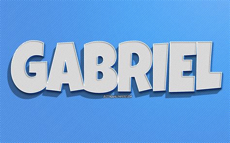 Download imagens Gabriel fundo de linhas azuis papéis de parede
