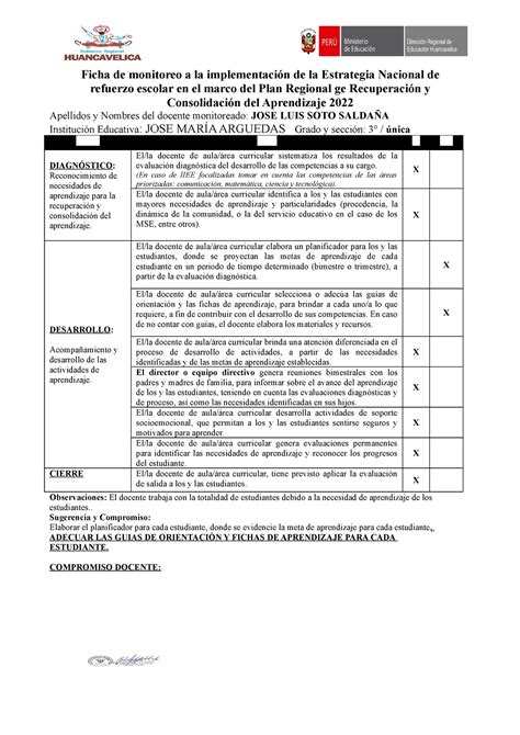 3 Refuerzo Escolar Ficha de monitoreo a la implementación de la