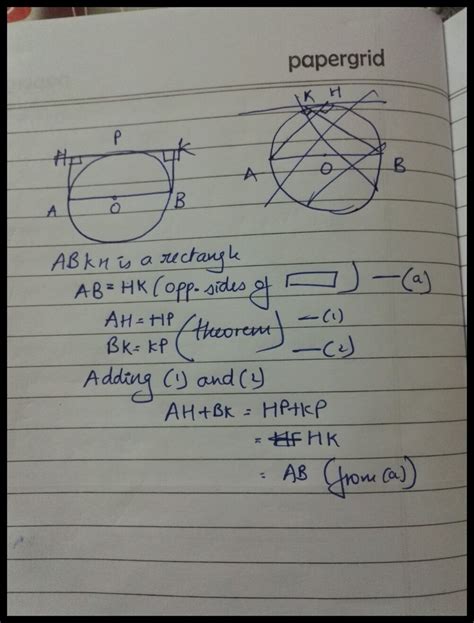 Ab Is A Diameter Of A Circle Ah And Bk Are Perpendiculars From A And B