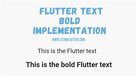 How To Make Flutter Text Bold Example Code Let Me Flutter