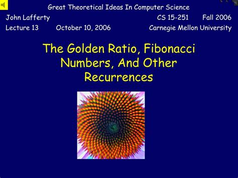 ppt the golden ratio fibonacci numbers and other recurrences powerpoint presentation id